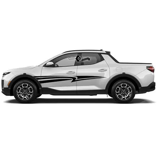 Par Hyundai Santa Cruz Modern Rally Doors Rocker Panel Logo Vinilo ...