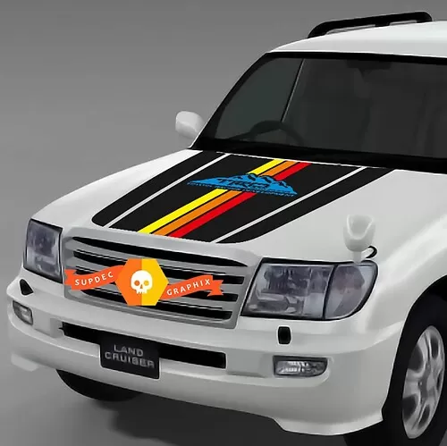 TRD Toyota Landcruiser 100 Hood Decal Off Road Vintage Stripes ...