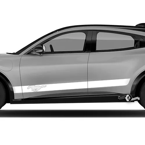 Par Ford Mustang MACH-E MACH E Logo Rocker Panel Stripes Puerta lateral ...