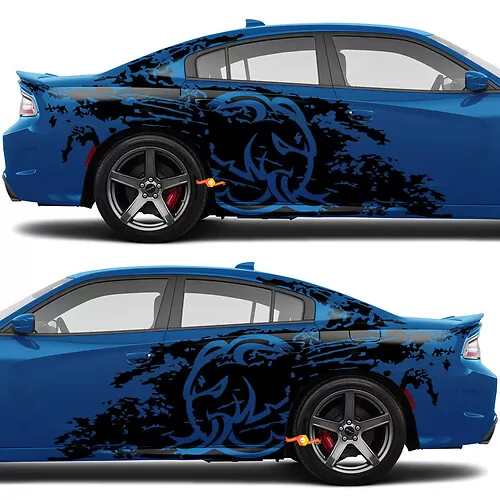 Dodge Challenger o Charger HellEphant Splash Grunge Stripes Kit Hellcat ...