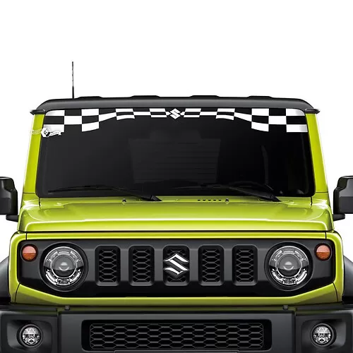 Gráficos de calcomanías con bandera a cuadros para parabrisas Suzuki JIMNY