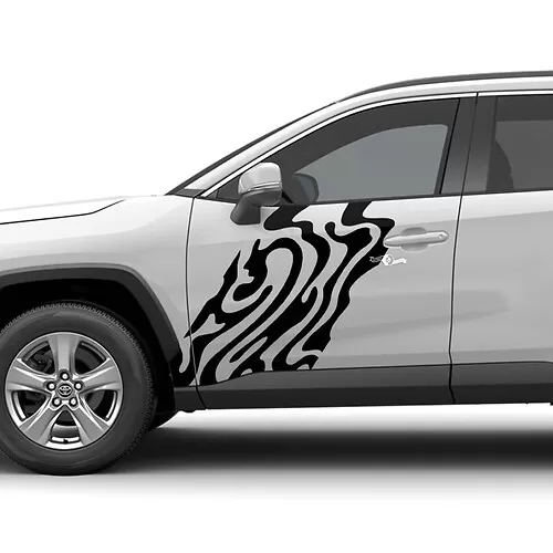 Calcomanía gráfica de vinilo abstracta lateral compatible con Toyota RAV4